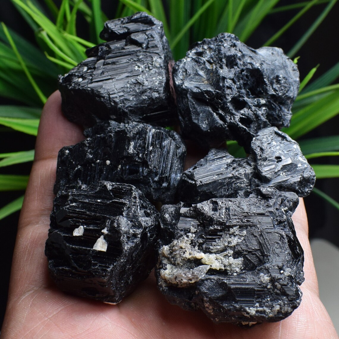 6Pcs Black Tourmaline Quartz Crystal Cluster Rock | Etsy