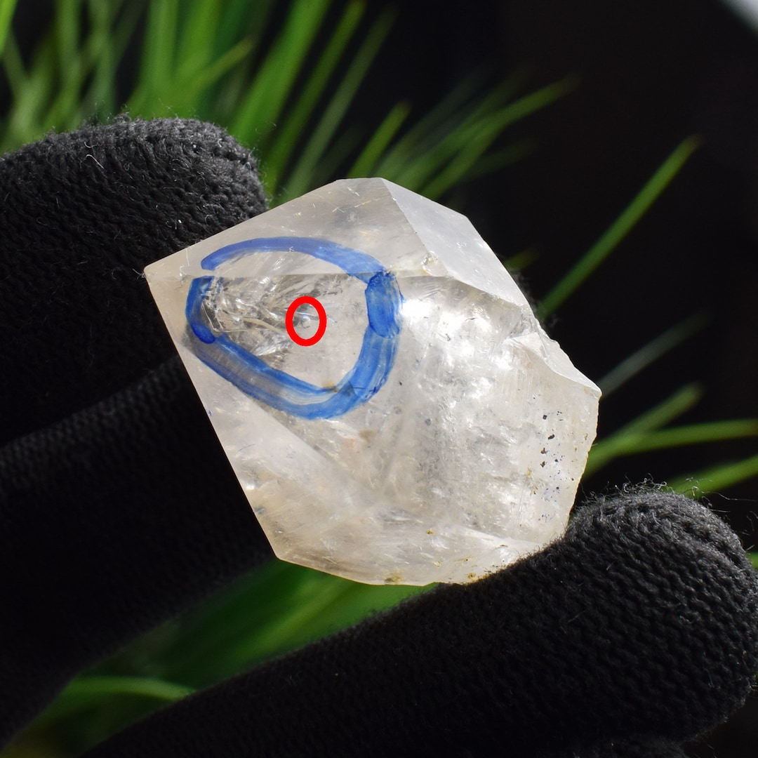 24.5g Moving Water Bubble Quartz Crystal,enhydro Crystal,mineral ...