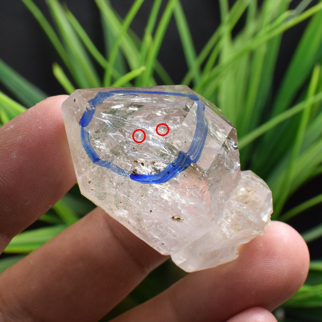 32g Double Moving Water Bubble Quartz Crystal,enhydro Crystal,mineral ...