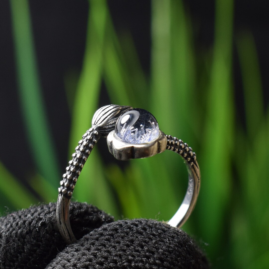 Tiny Cute Blue Dumortierite Silver Ring,dumortierite in Quartz, 925 ...
