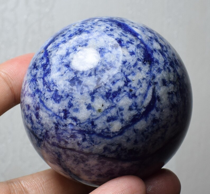 Polished Natural Blue Spots Crystal Ball, Stone Reiki Quart CRYSTAL ...