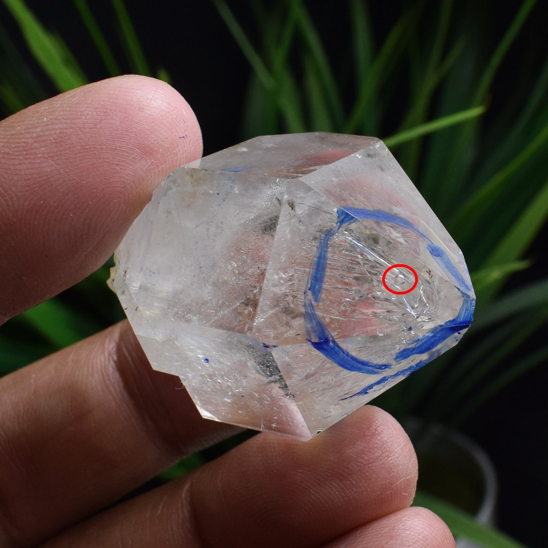 Double Moving Water Bubble Quartz Crystal,enhydro Crystal,mineral ...