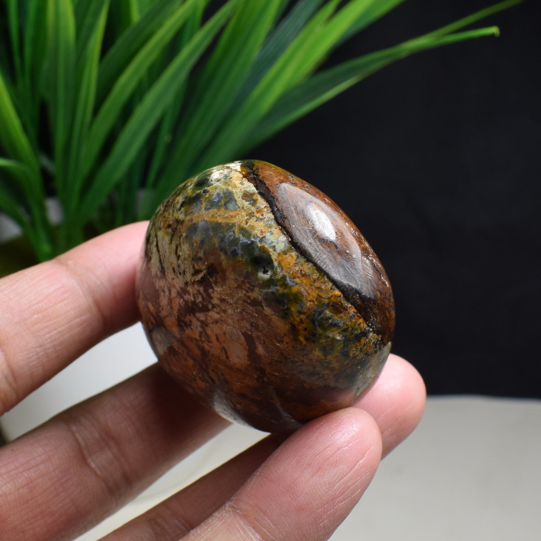 Green Yellow Opal Jasper Jade Palm Stonegeode Crystalrock - Etsy