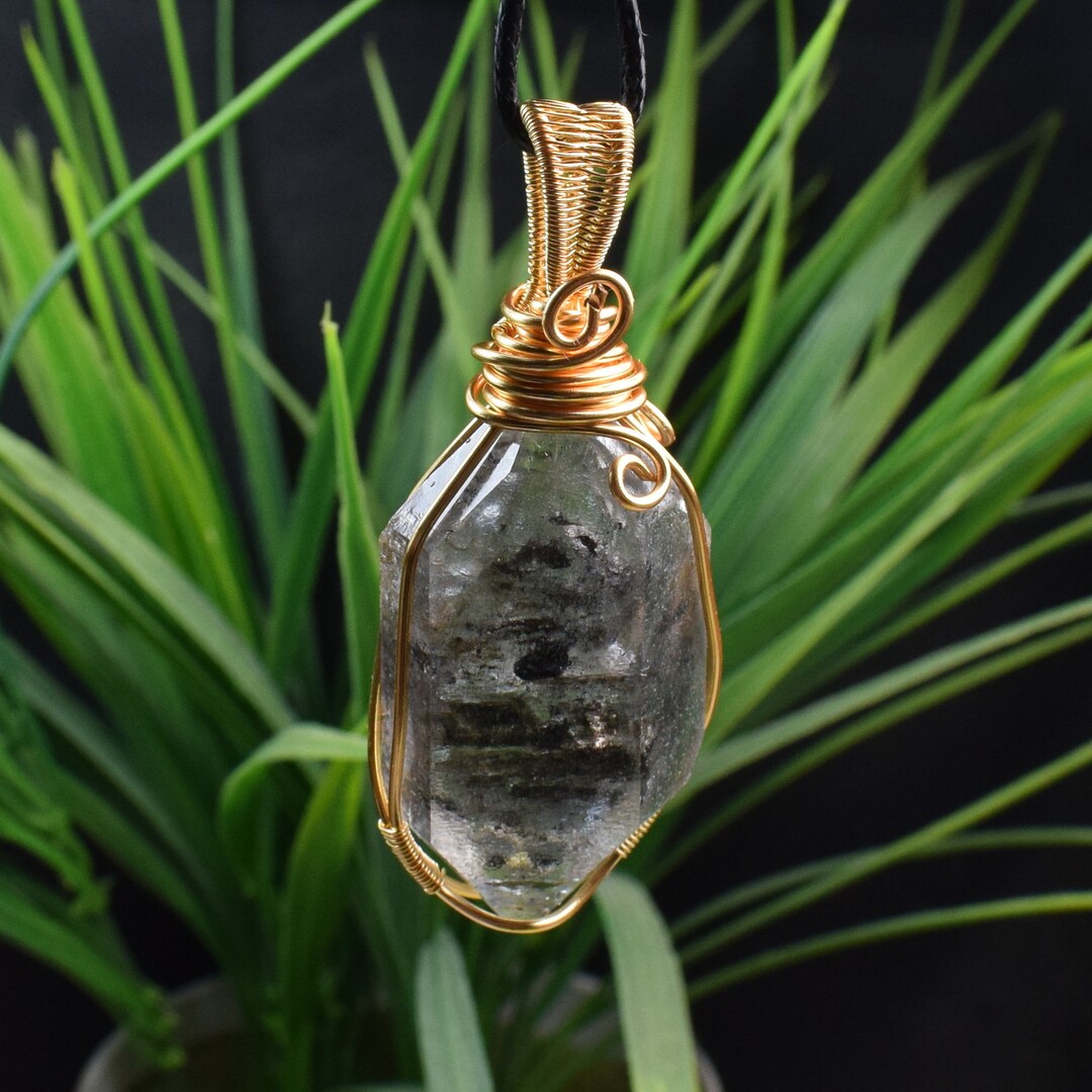 Tibetan Himalayan Black Phantom Quartz Crystal Pendant,double ...