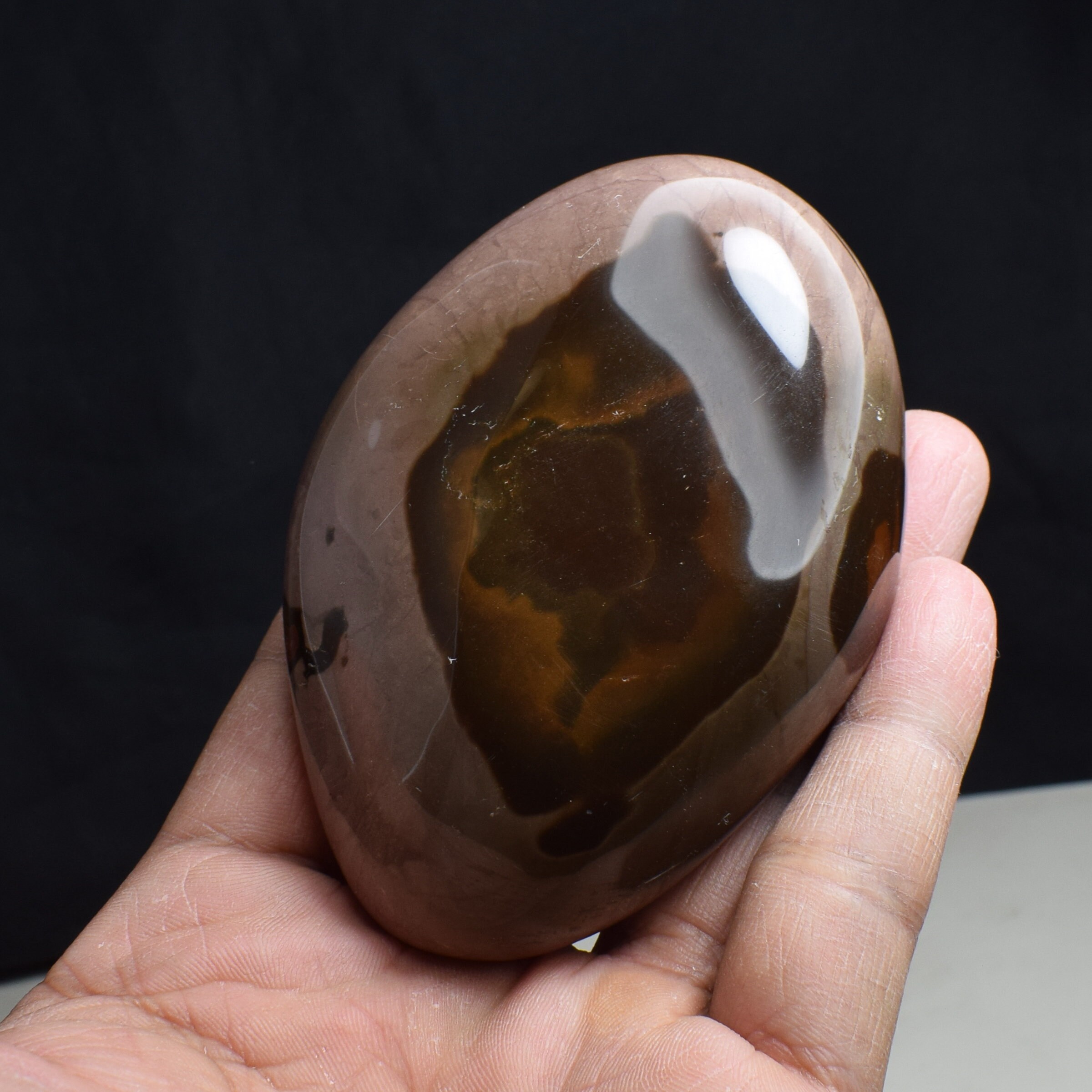 271g Large Purple Ocean Jasper Jade Palm Stone,rock Collection Specimen ...