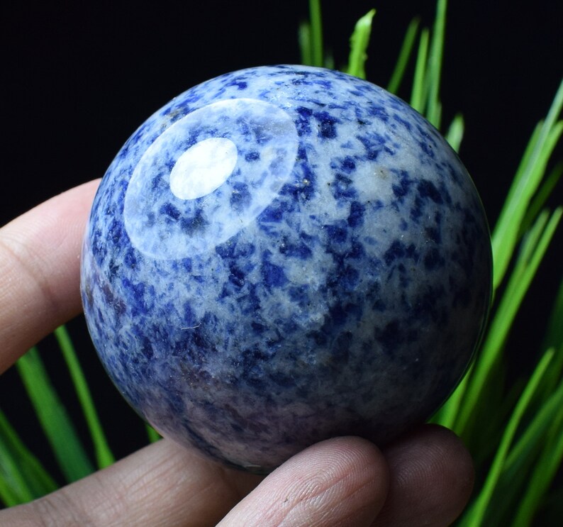 Polished Natural Blue Spots Crystal Ball, Stone Reiki Quart CRYSTAL ...