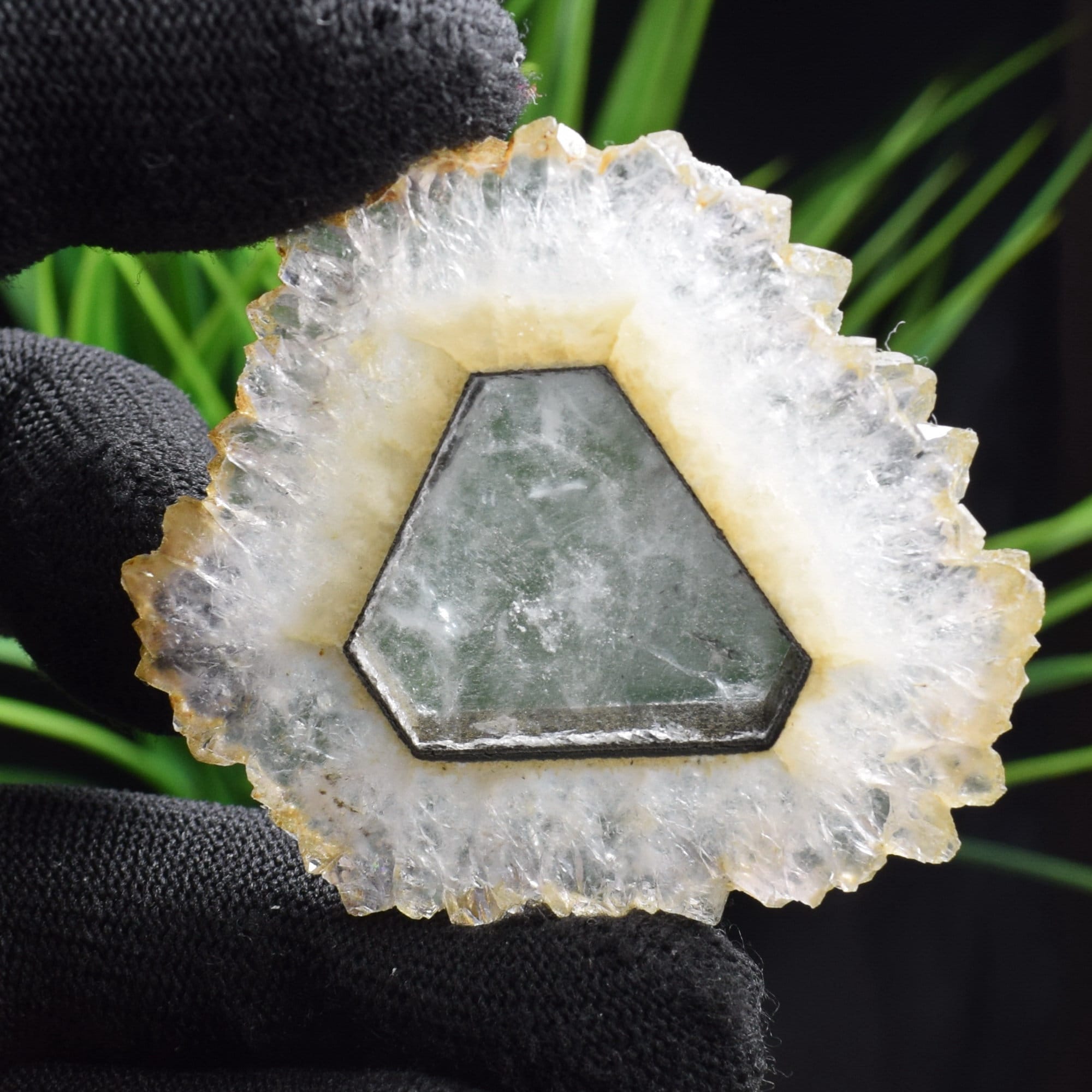 Natural Trapiche Quartz CRYSTAL Slice Cabochon Pendant - Etsy