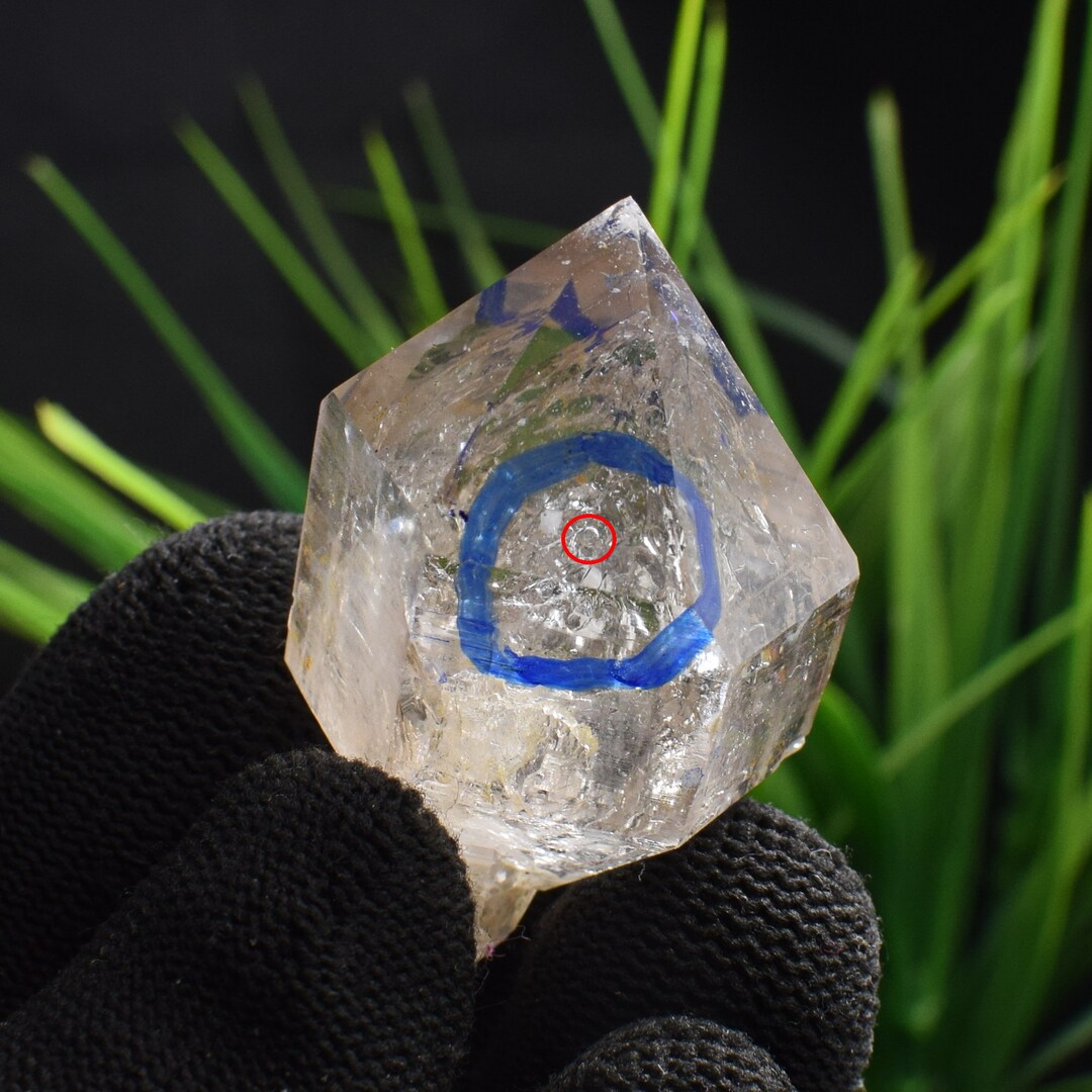 34g Three Moving Water Bubble Quartz Crystal,enhydro Crystal,mineral ...