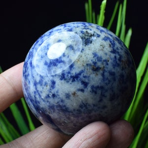 Polished Natural Blue Spots Crystal Ball, Stone Reiki Quart CRYSTAL ...