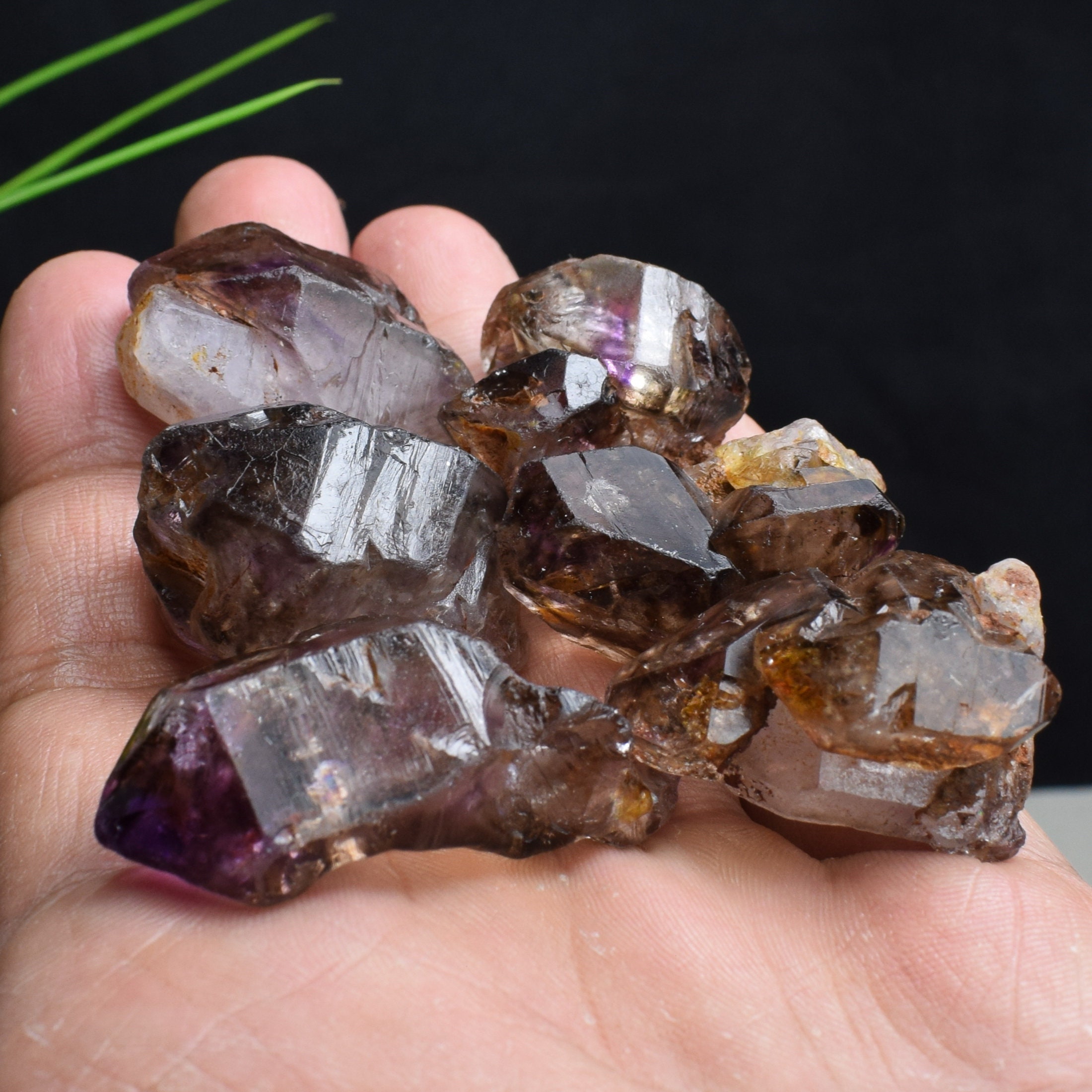 107g 6pcs Shangaan Smoky Amethyst Quartz Healing Crystal,anniversary ...