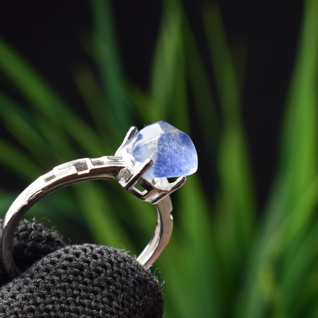 Rare Cute Blue Dumortierite Silver Ring,dumortierite in Quartz, 925 ...