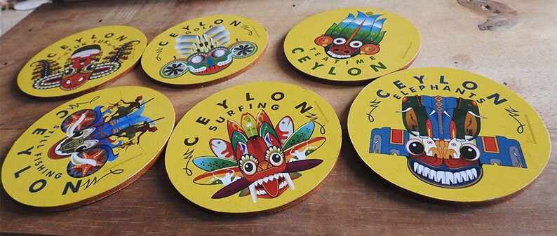 Handmade Tea Coasters a Set of Six Ceylon , Sri Lanka, Art, Design ...