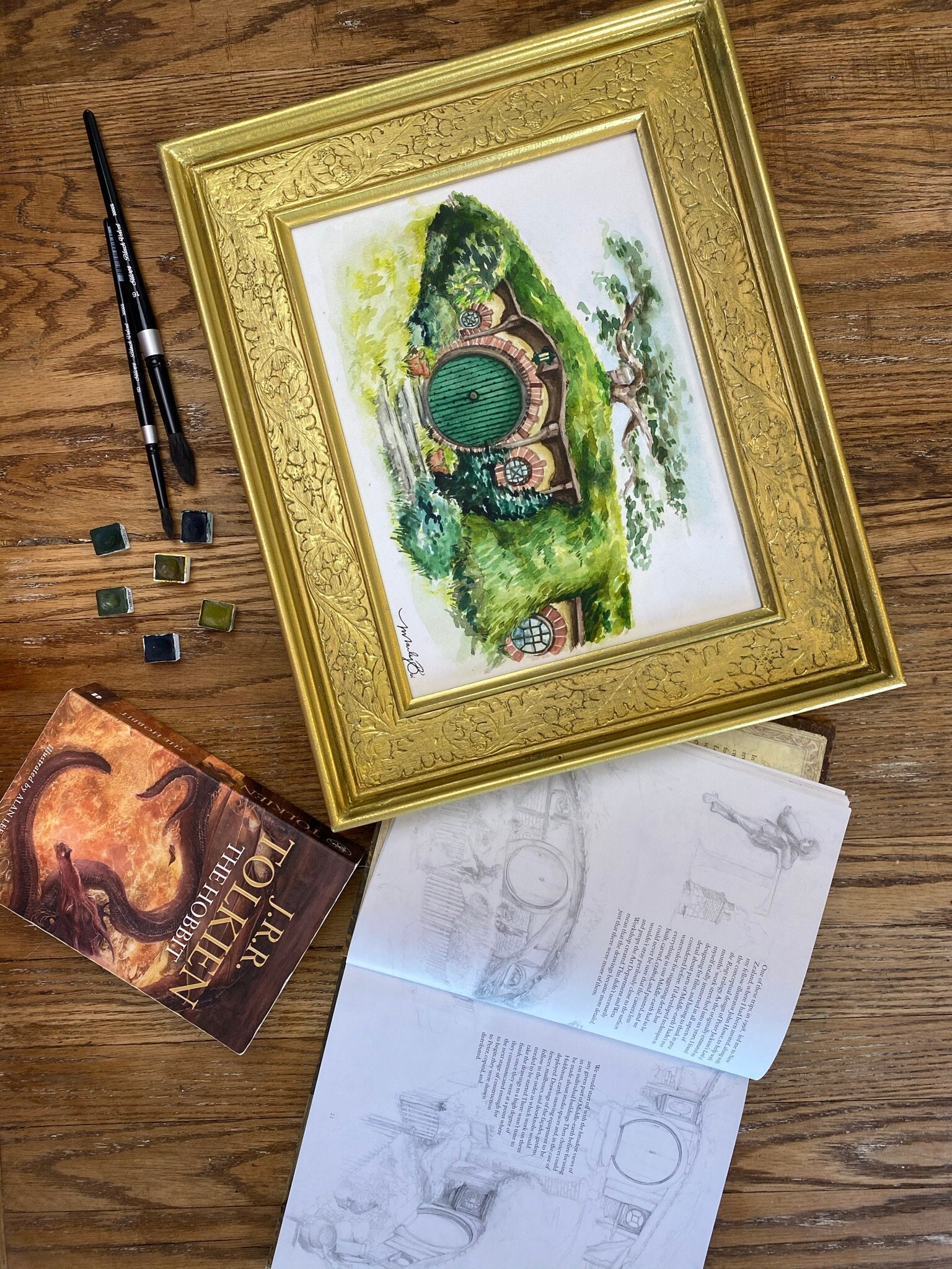 Watercolor Print. / Hobbit House Bag End Painting/ Frodo and - Etsy