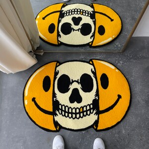 Tufted Custom Rug Trippy Face Rug Skull Rug Home Decor - Etsy