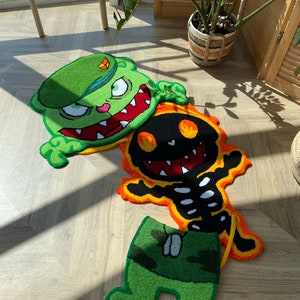 Flippy Custom Tufted Rug Tufted Custom Rug Happy Friends - Etsy