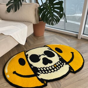 Tufted Custom Rug Trippy Face Rug Skull Rug Home Decor - Etsy