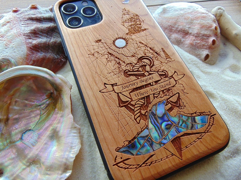 Unique iPhone 17 Pro Max, Air Cases With Abalone Shell Inlay - Handmade ...