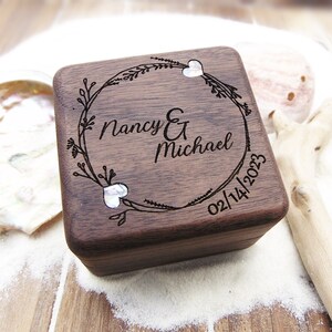 Personalized Engagement Ring Box for Wedding Ceremony, Custom Engraved ...