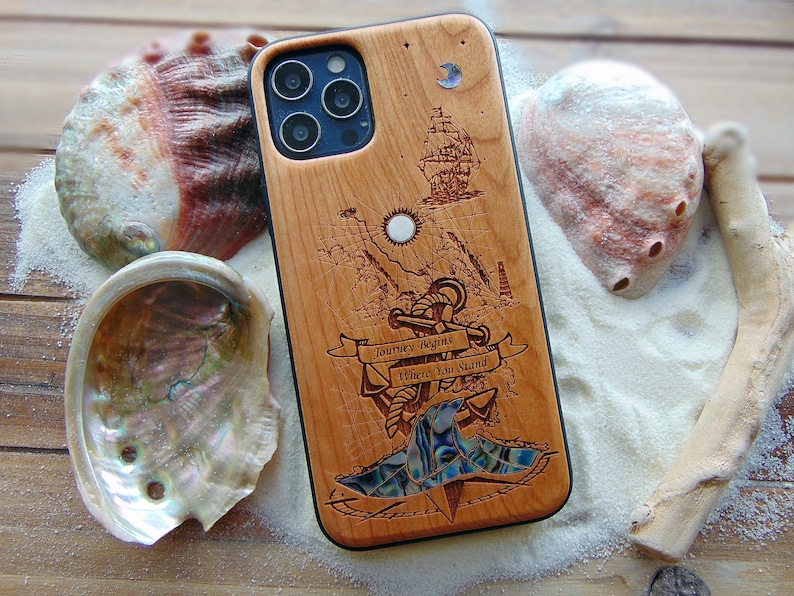 Unique iPhone 17 Pro Max, Air Cases With Abalone Shell Inlay - Handmade ...