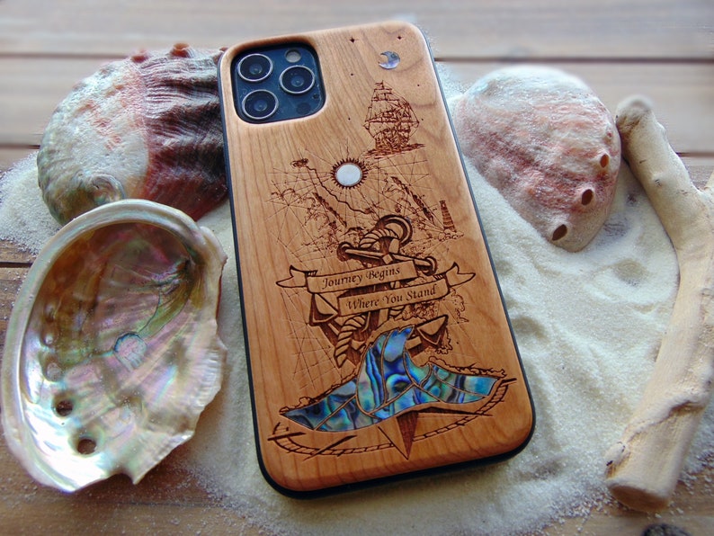 Unique iPhone 17 Pro Max, Air Cases With Abalone Shell Inlay - Handmade ...