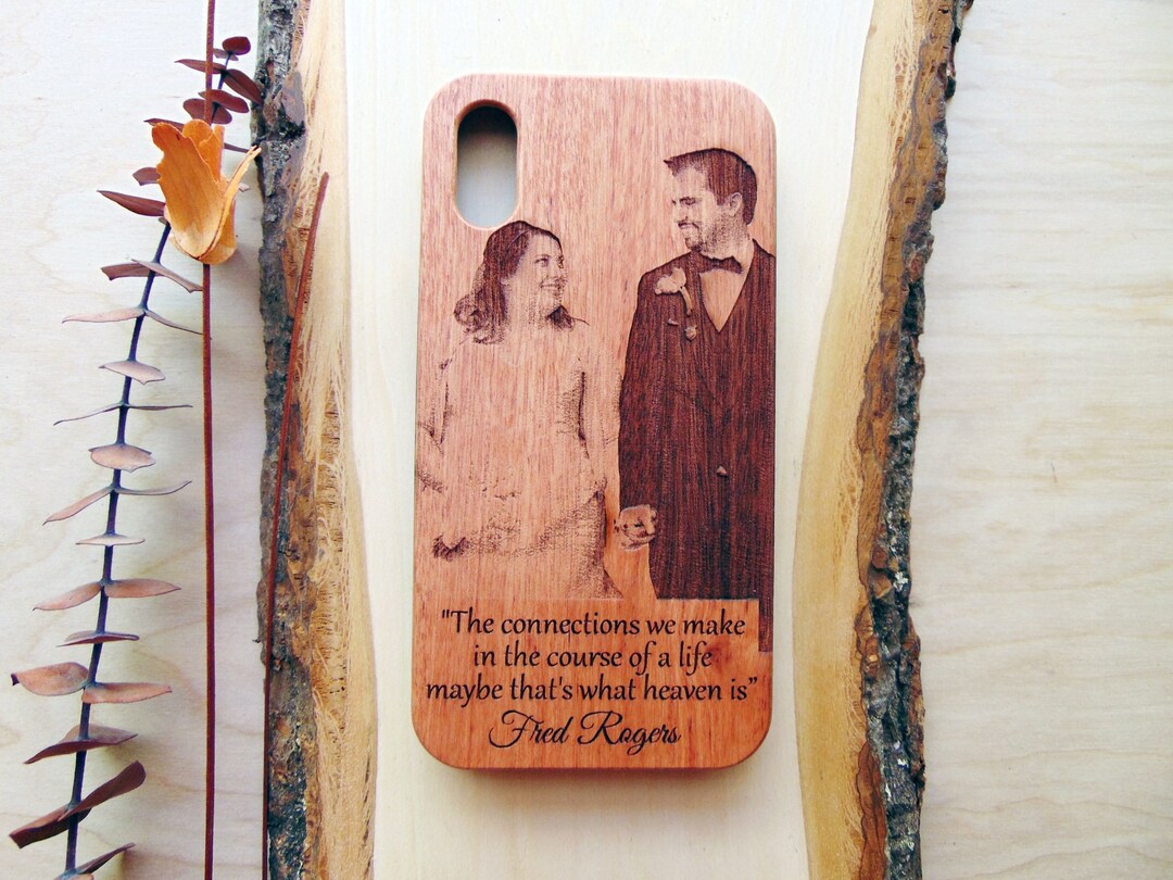 Photo Engraved Wooden Phone Case, Personalized Gift for iPhone 16, 15 ...