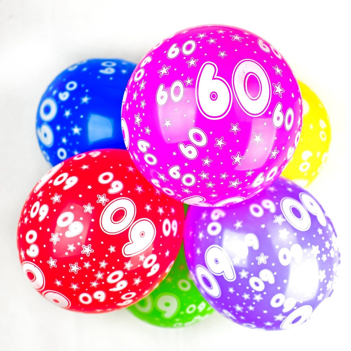 Number 60 Balloons 12 Inch Latex Balloons Quality Assorted | Etsy