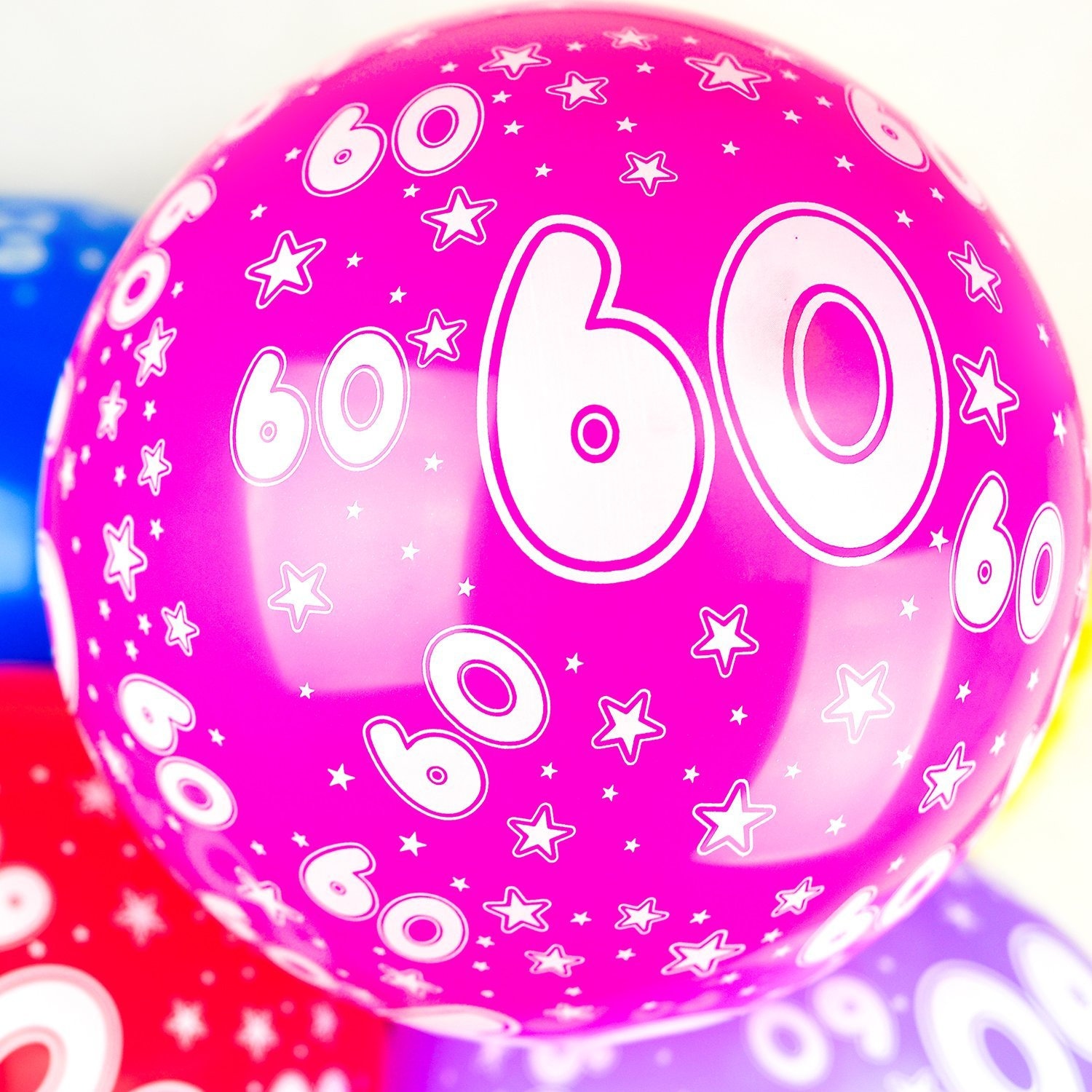 Number 60 Balloons 12 Inch Latex Balloons Quality Assorted | Etsy