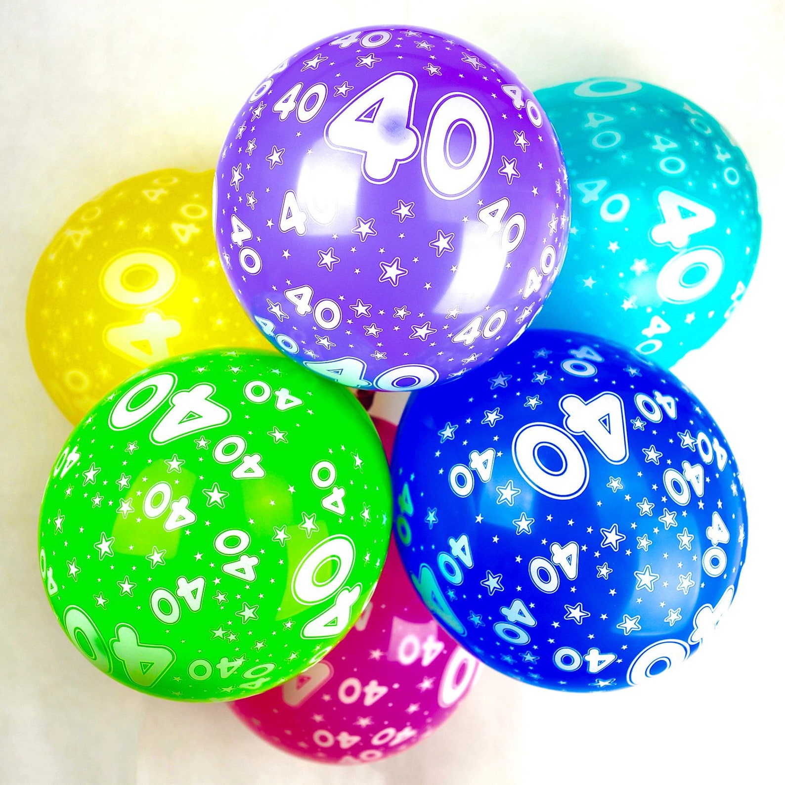 10 Pack of 12 Number 40 Balloons 40th Birthday | Etsy