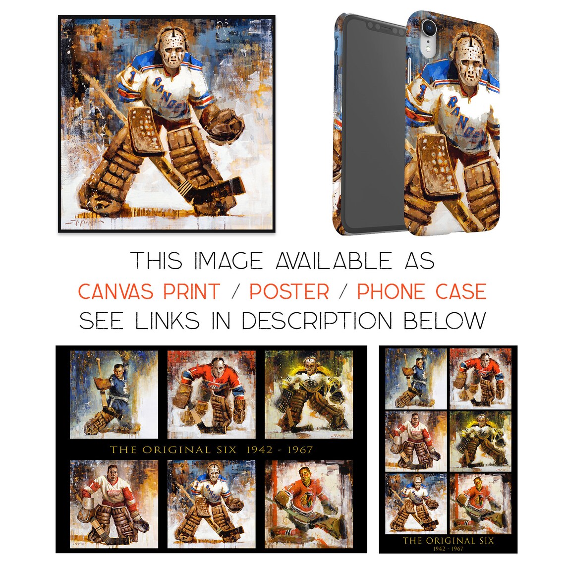 New York Rangers Poster or Metal Print From Original Painting | Etsy