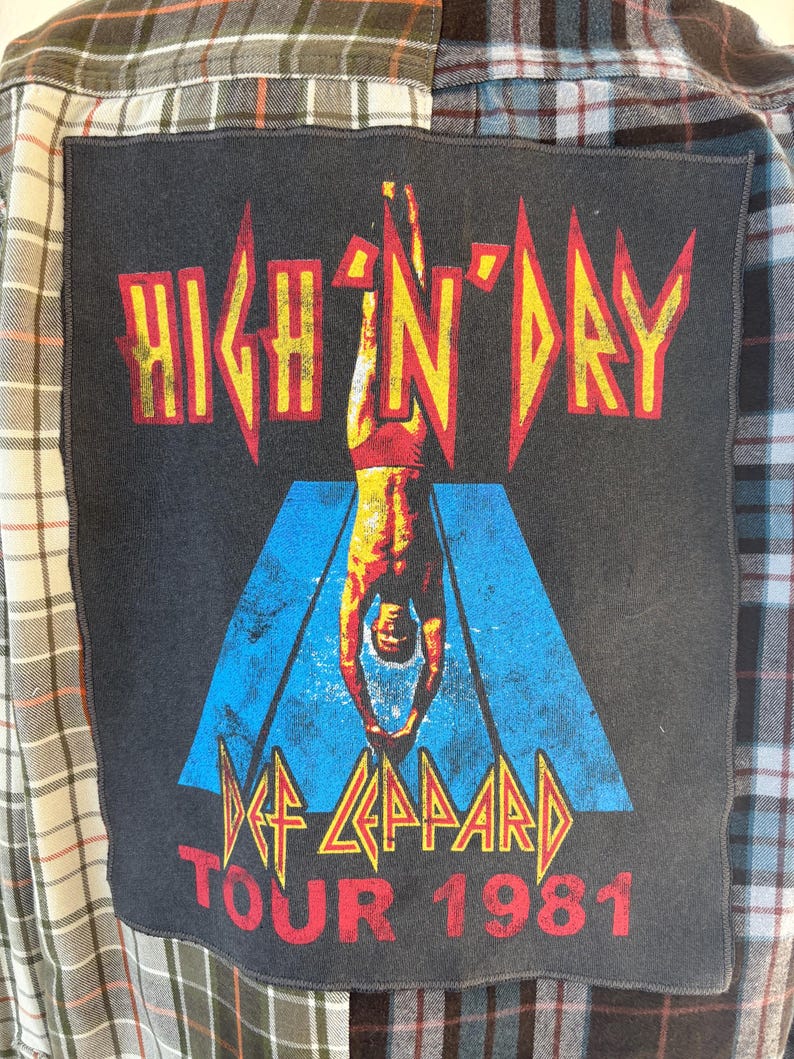 Reworked Def Leppard Double Flannel – High ’n’ Dry Tour Patch Shirt ...