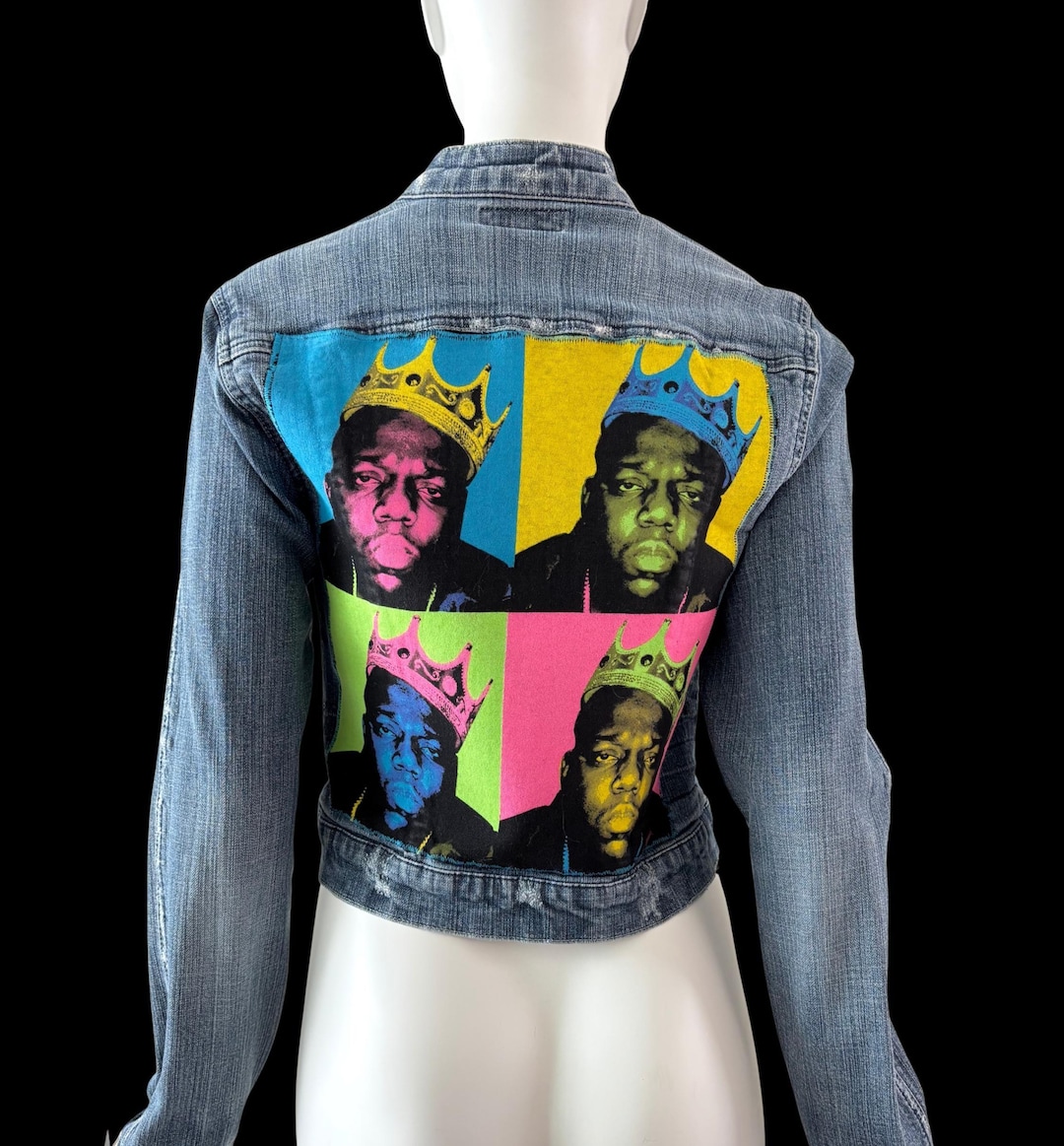 Notorious B.i.g/biggie Smalls Custom Upcycled Denim Jacket- Size Women ...