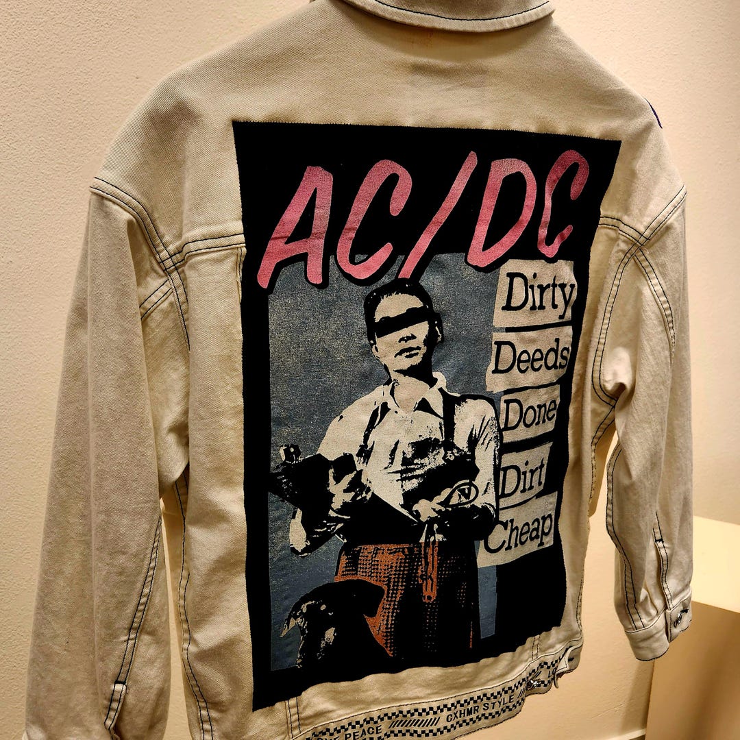 AC/DC Denim Jacket XXL - Etsy