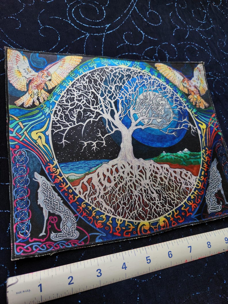 Tree of Life Patch XL – Sew-on Satin Patch (10.5” X 9”) – Intricate ...