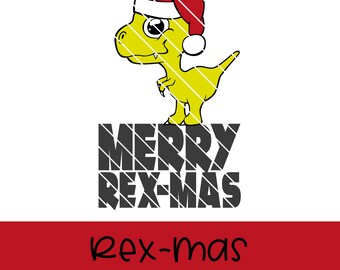 Merry Rex Mas Svg - Etsy