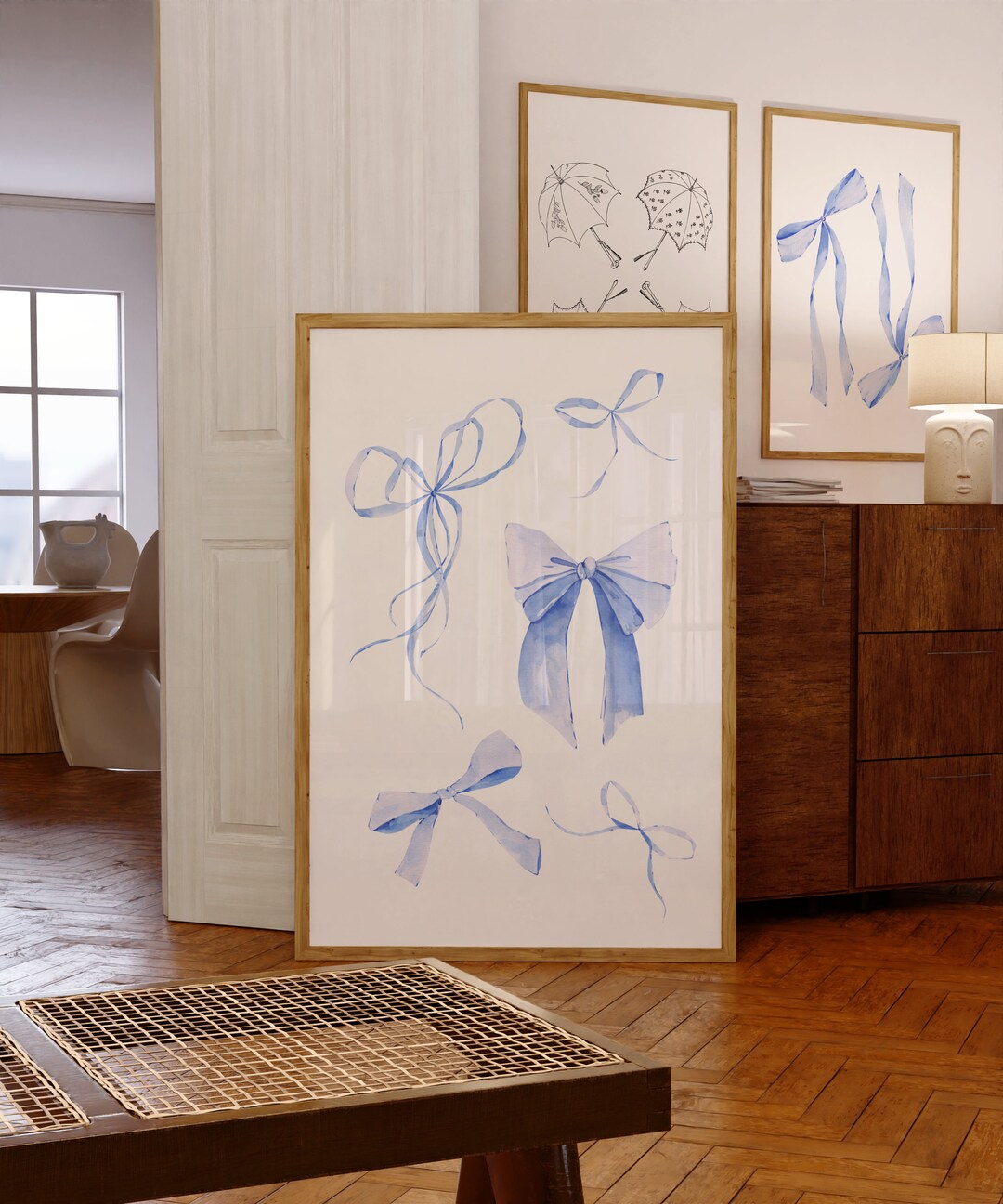 Coquette Powder Blue Bow Collage Digital Wall Art/poster - Etsy