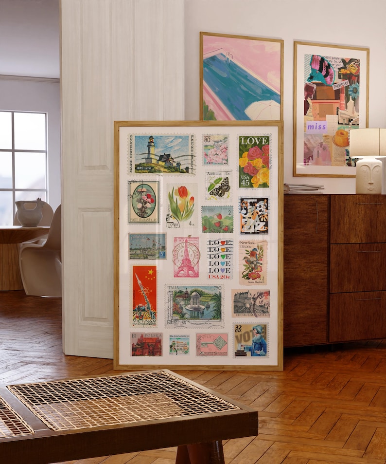 Vintage Stamp Collage Digital Wall Art/poster - Etsy