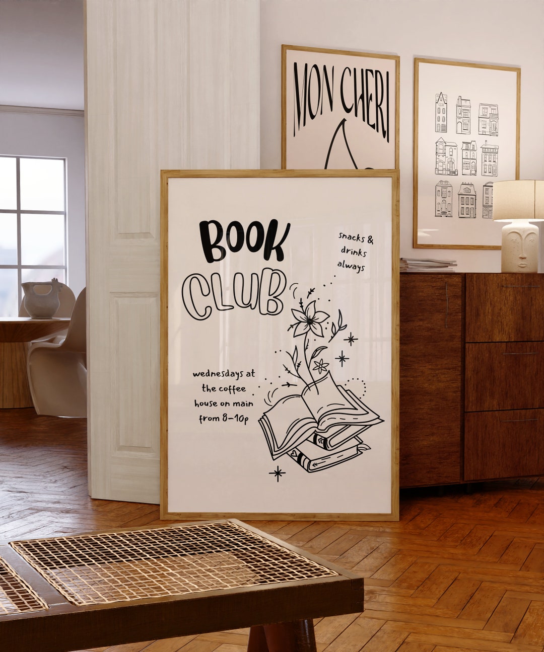 Monochrome Book Club Digital Wall Art/poster - Etsy