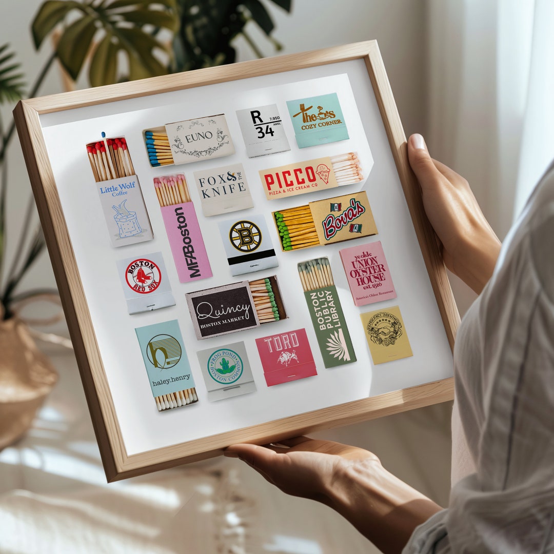 Boston City Matchboxes & Matchbooks Collage Digital Wall Art/poster - Etsy