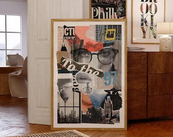 Vintage Hand-cut Collage | Retro Magazine Collage | Wall Art & Home ...