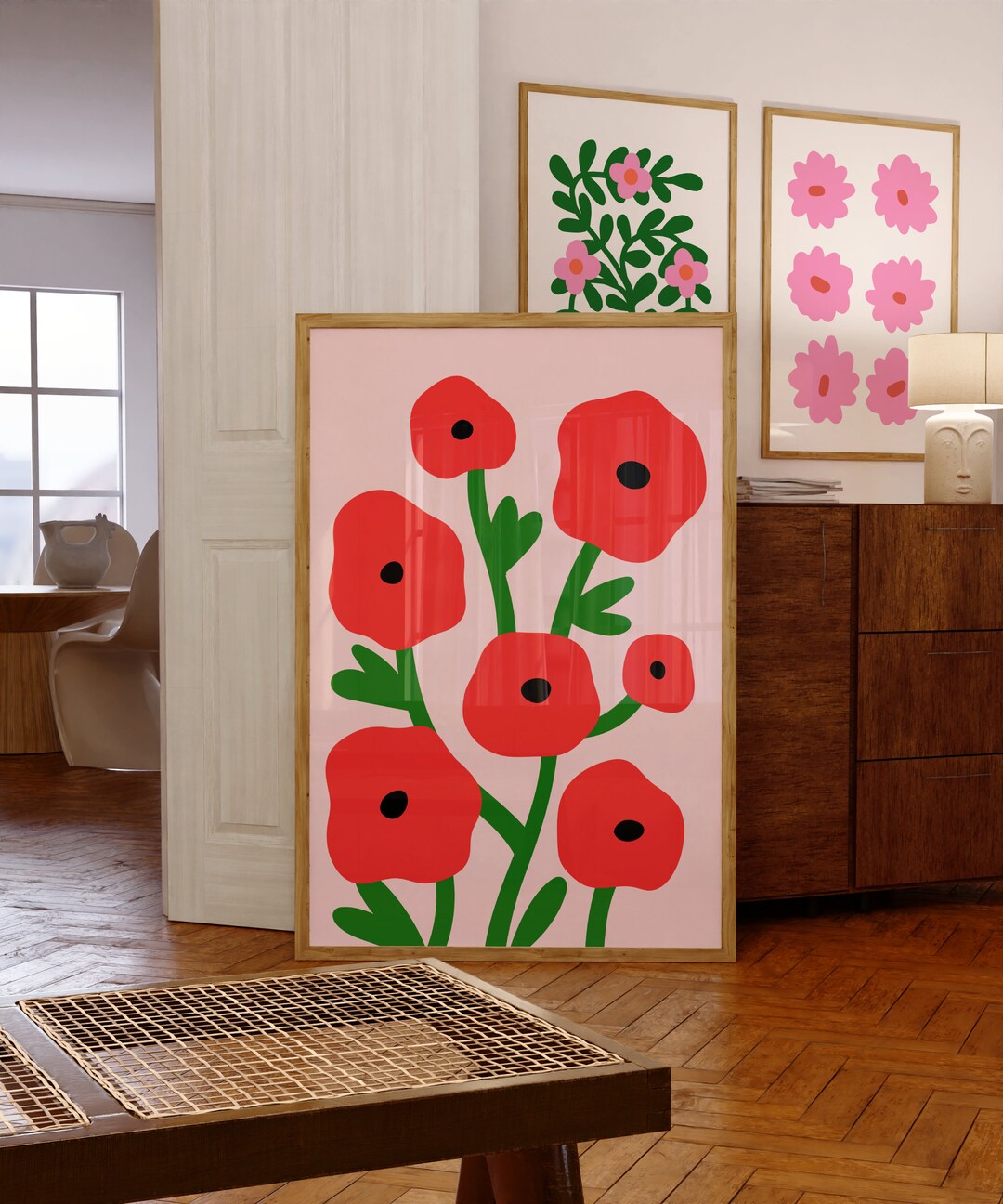Pink&red Poppy Flowers Digital Wall Art/poster - Etsy