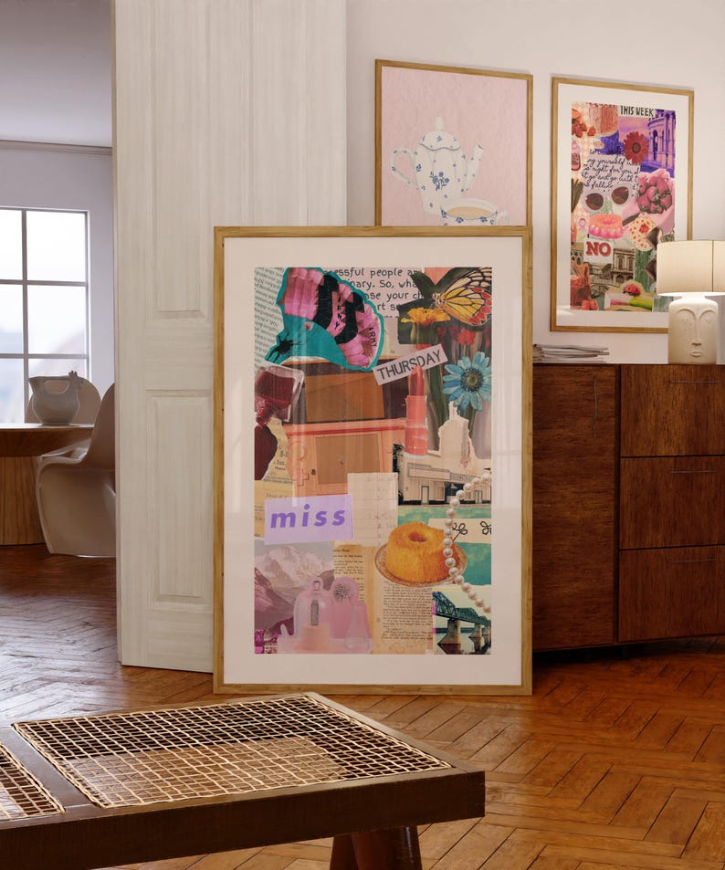 Bordered Magazine Cut-outs Collage Digital Wall Art/poster - Etsy