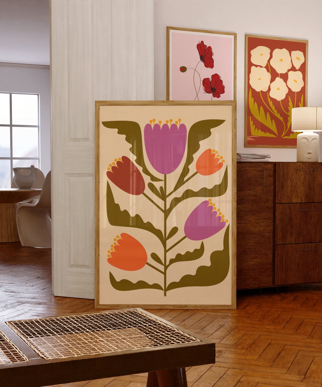 Scandinavian-inspired Neutral Tulip Flowers Digital Wall Art/poster - Etsy