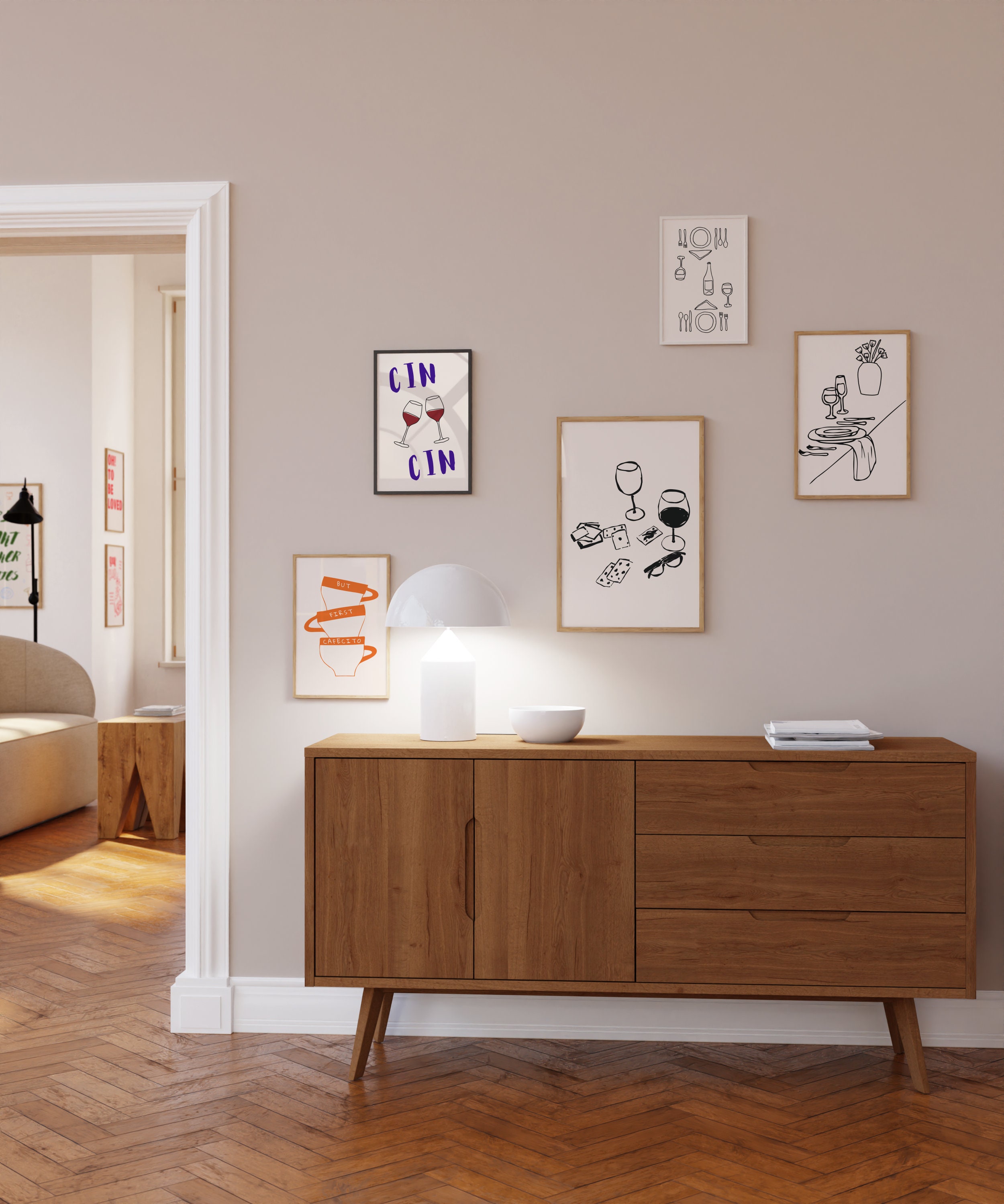 Minimalist Dinner Table Setting Drawing Digital Wall Art/poster - Etsy