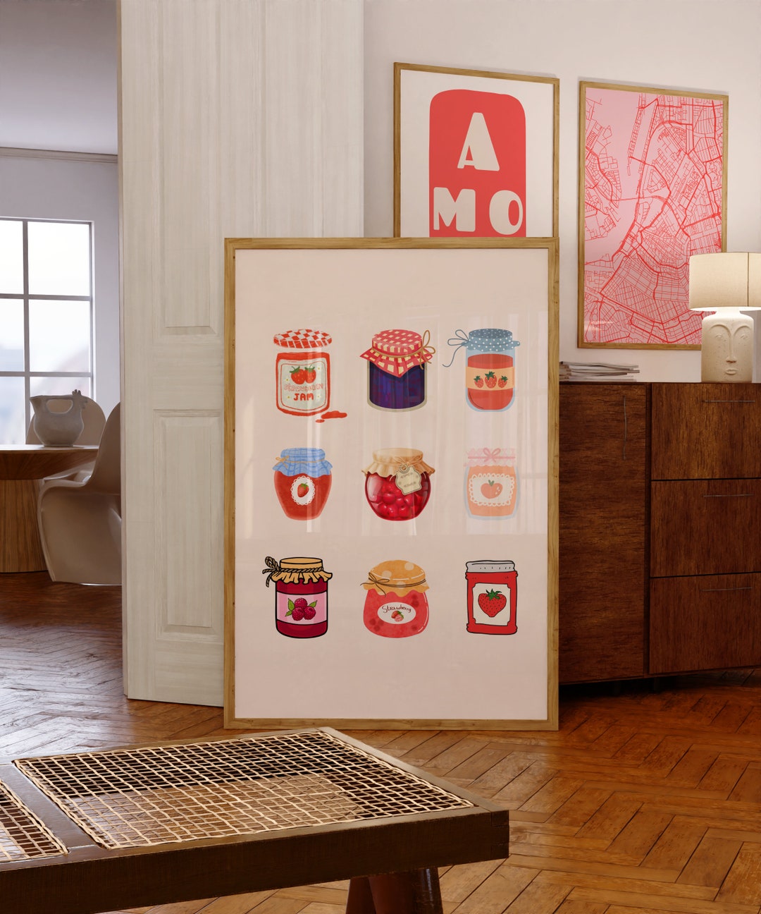 Pink&red Jam Jars Digital Wall Art/poster - Etsy
