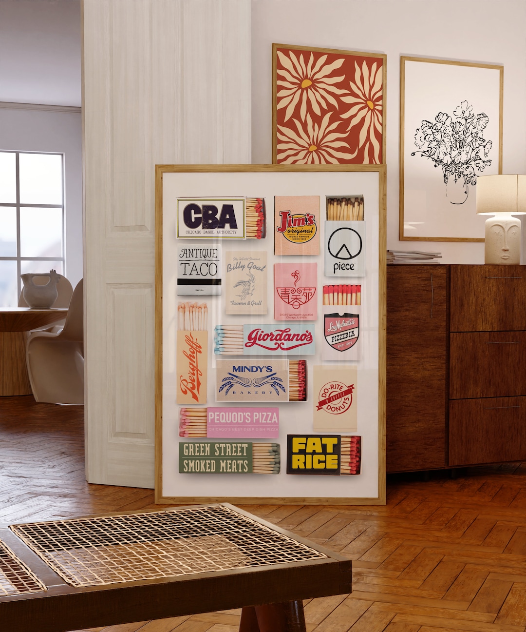 Chicago Restaurants Matchboxes & Matchbooks Collage Digital Wall Art ...