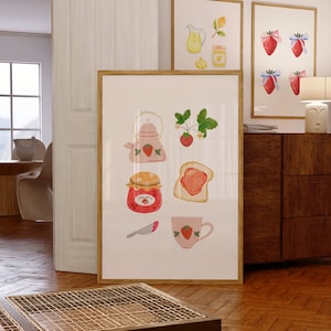 Pink&red Strawberry Collage Digital Wall Art/poster - Etsy