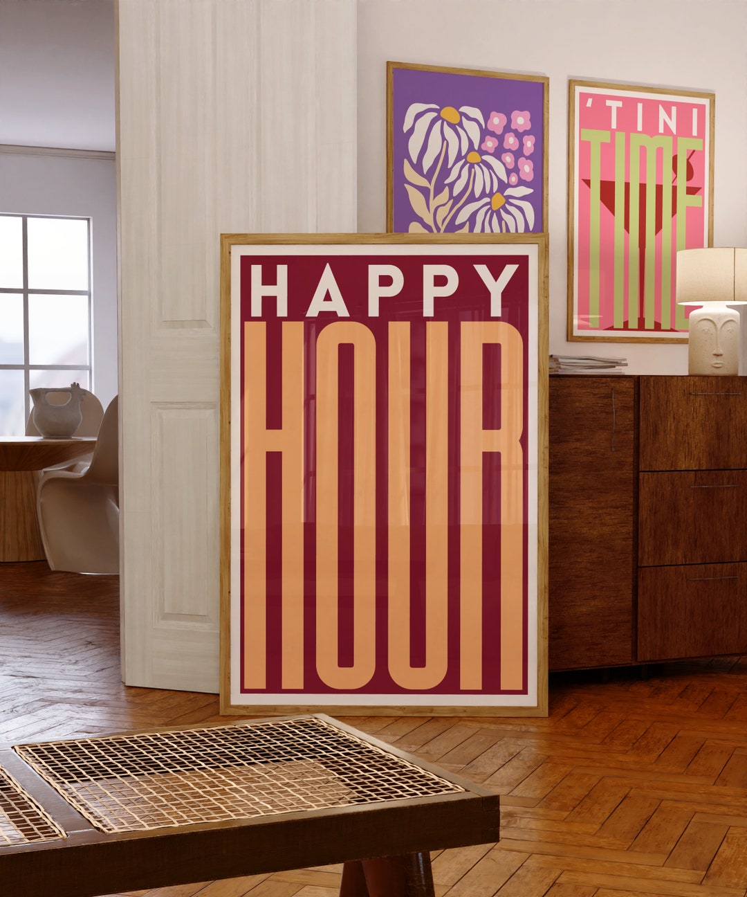Happy Hour Red and Orange Digital Wall Art/poster - Etsy