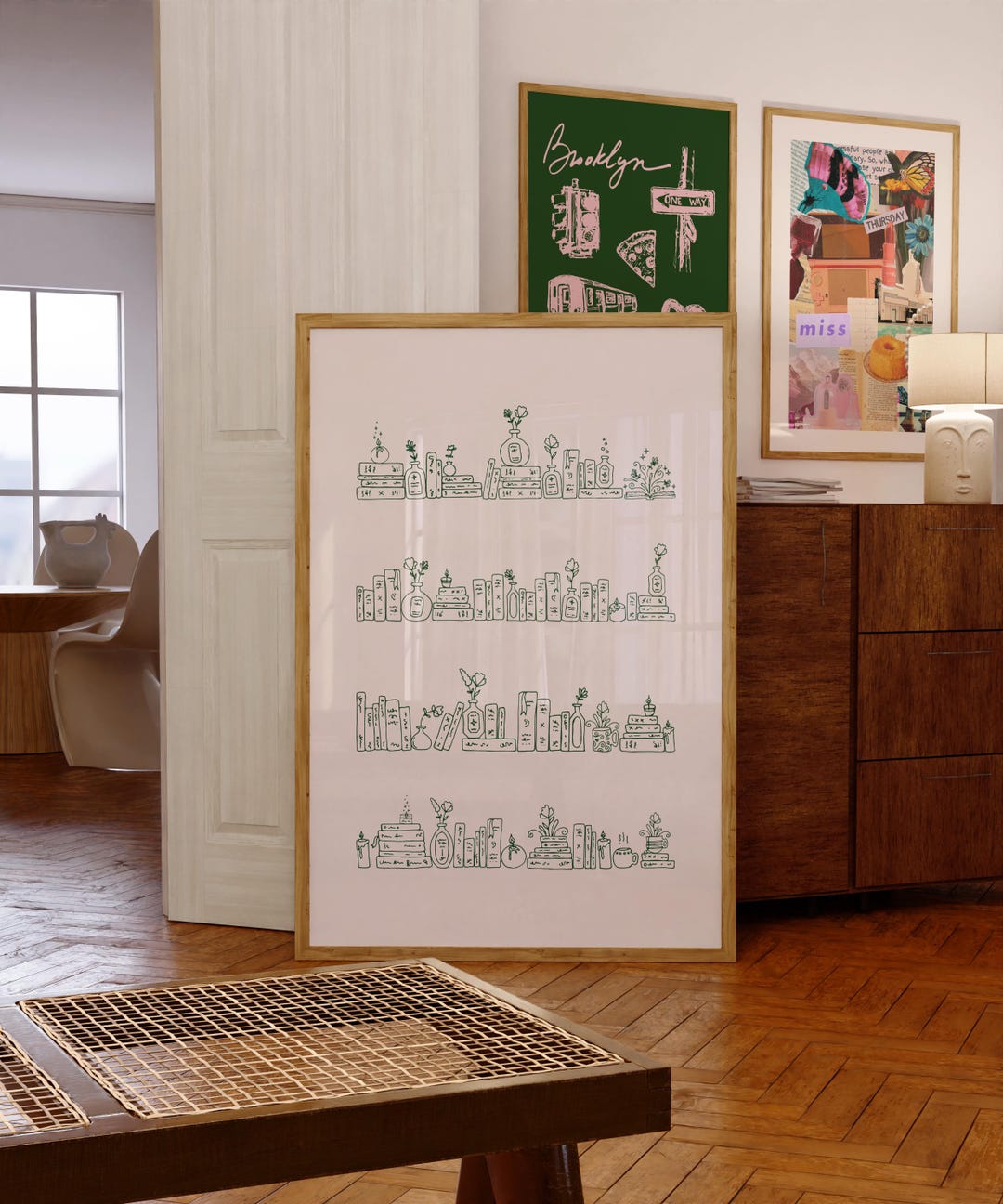 Library/book Shelves Digital Wall Art/poster - Etsy