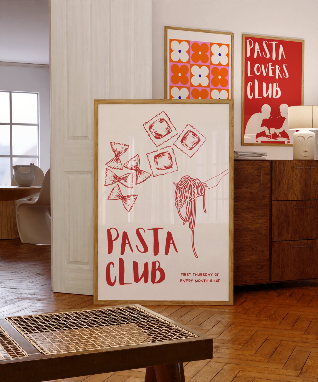 Red Pasta Club Digital Wall Art/poster - Etsy