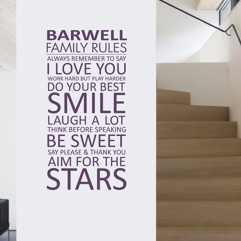 Family Rules Decal - Etsy